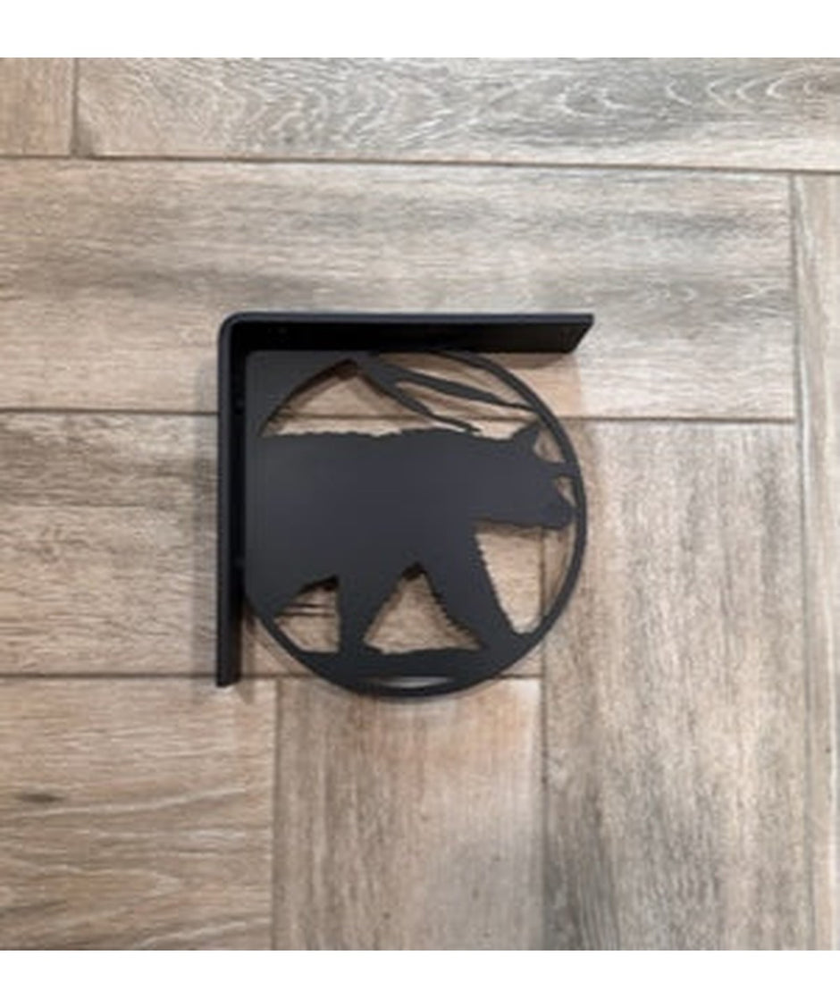 Handcrafted Metal Bear L-Bracket 2" Wide - Rustic Shelf Support ...